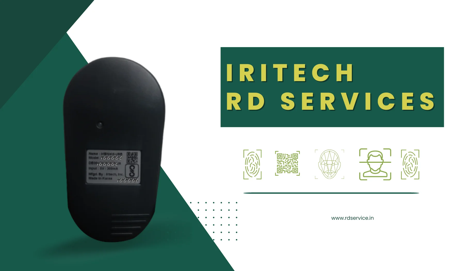 Aadhaar Authentication Single USB Iris Scanner Iritech Irishield MK 2120U